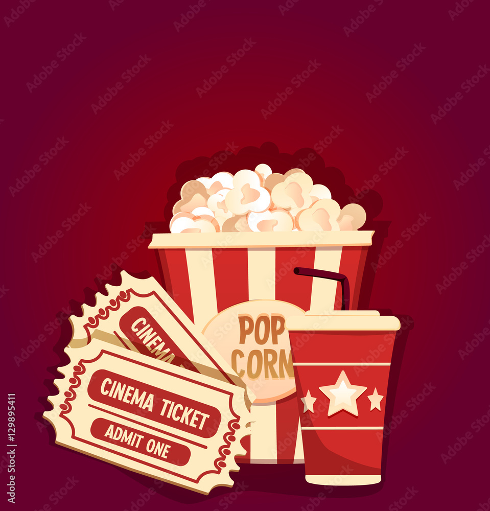 Cartoon Popcorn And Soda
