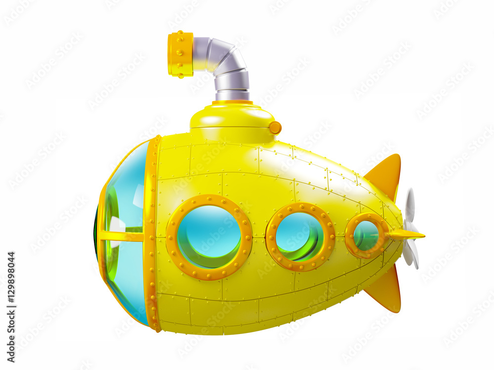 cartoon yellow submarine side Stock Illustration | Adobe Stock