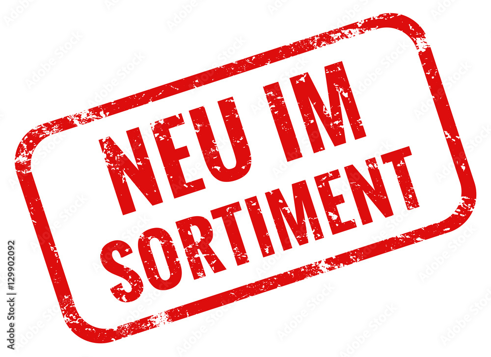 Neu im Sortiment Stempel rot Stock-Vektorgrafik | Adobe Stock