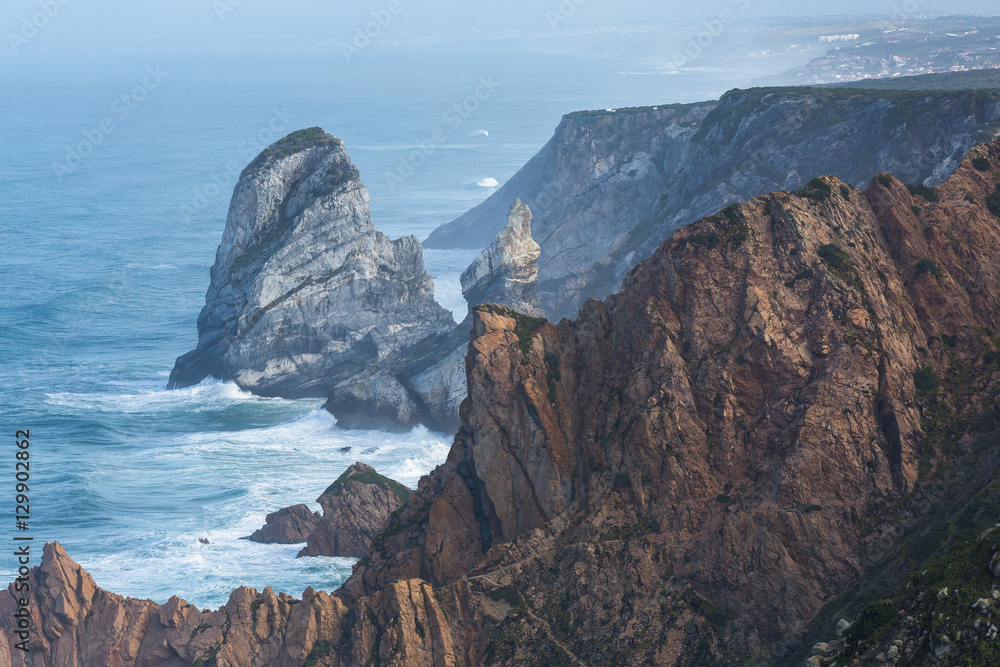 Cliffs of Cape Roca (Cabo da Roca).The westernmost point of continental ...