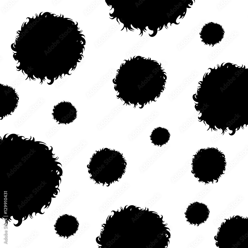 Abstract Pattern With Black Furry Balls Suitable For Fabric Texture Wallpaper Vector