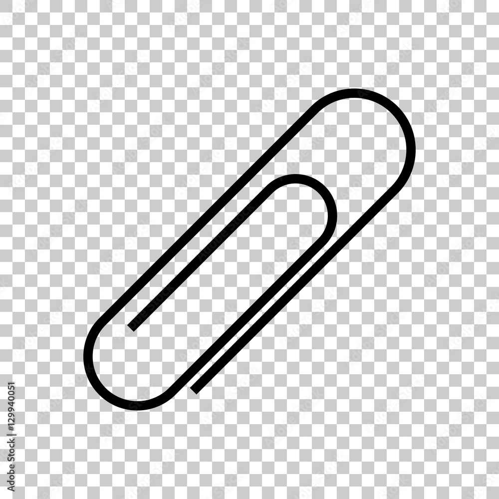 Paper clip icon. Black icon on transparent background. Stock Vector ...