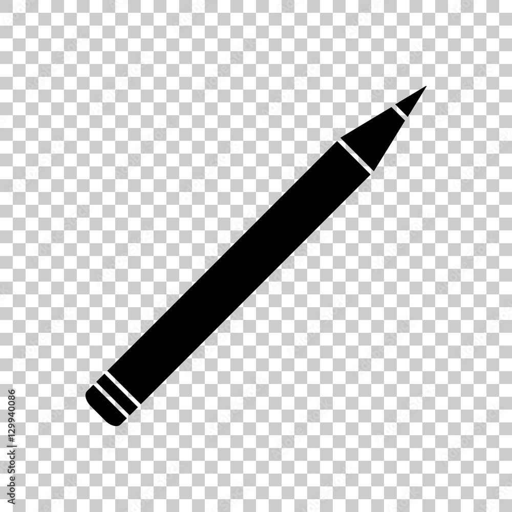 Pencil icon. Black icon on transparent background. Stock Vector | Adobe ...