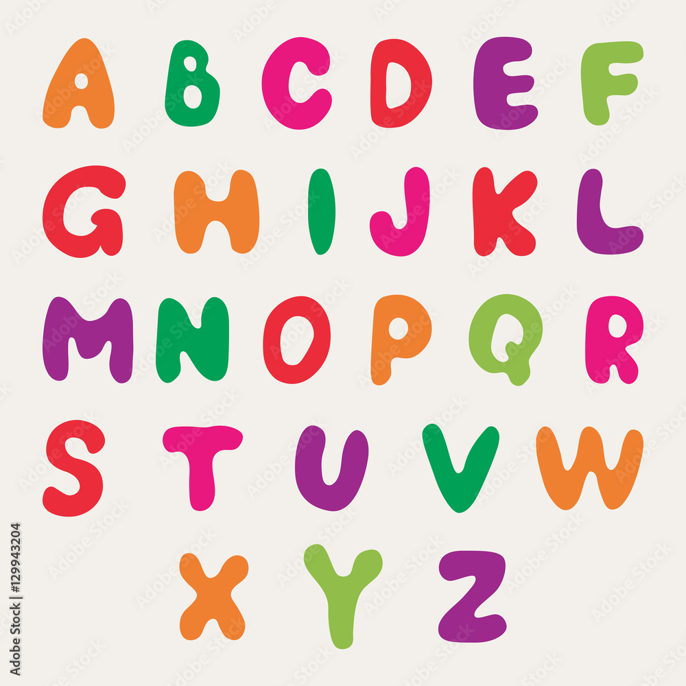 Multicolored alphabet. Stock Vector | Adobe Stock