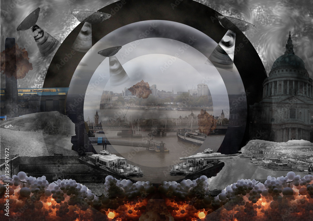 city dystopia Stock Illustration | Adobe Stock