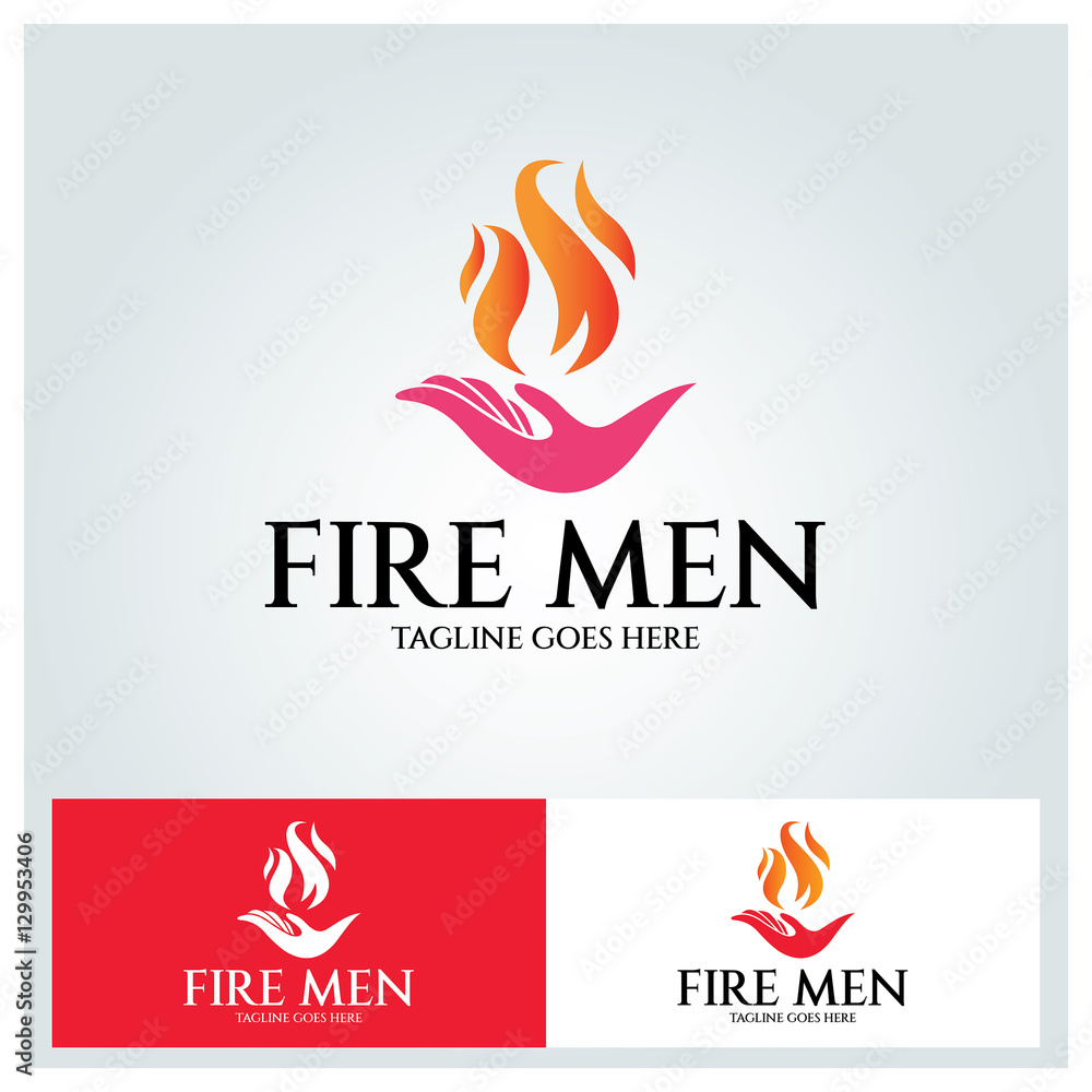 Fire men logo design template ,fire logo design concept ,Vector ...