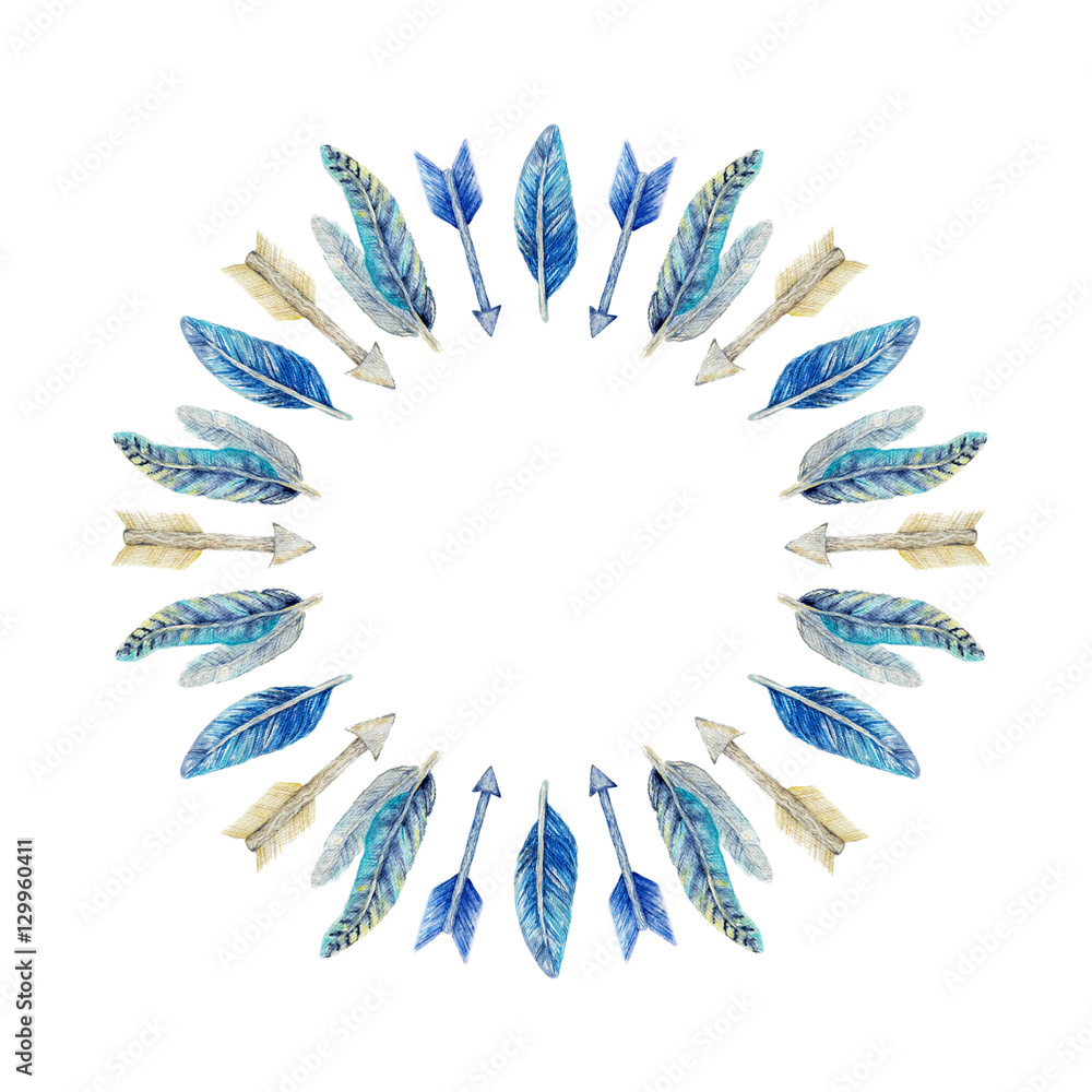 Native American Feather Borders