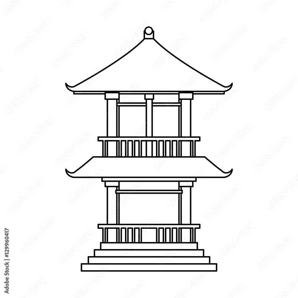Tower icon. China cultura asia chinese theme. Isolated design. Vector ...