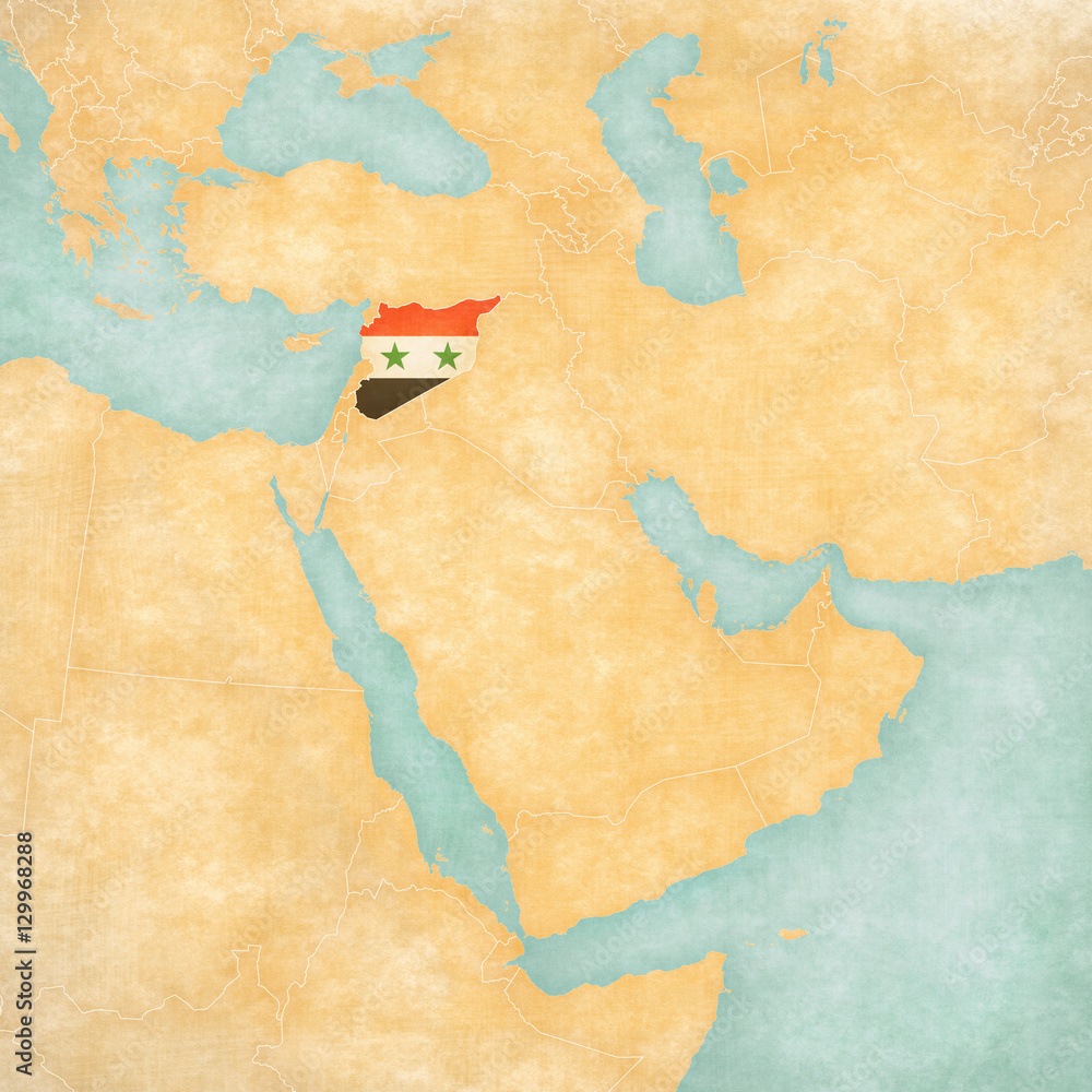 Map of Middle East - Syria Stock Illustration | Adobe Stock