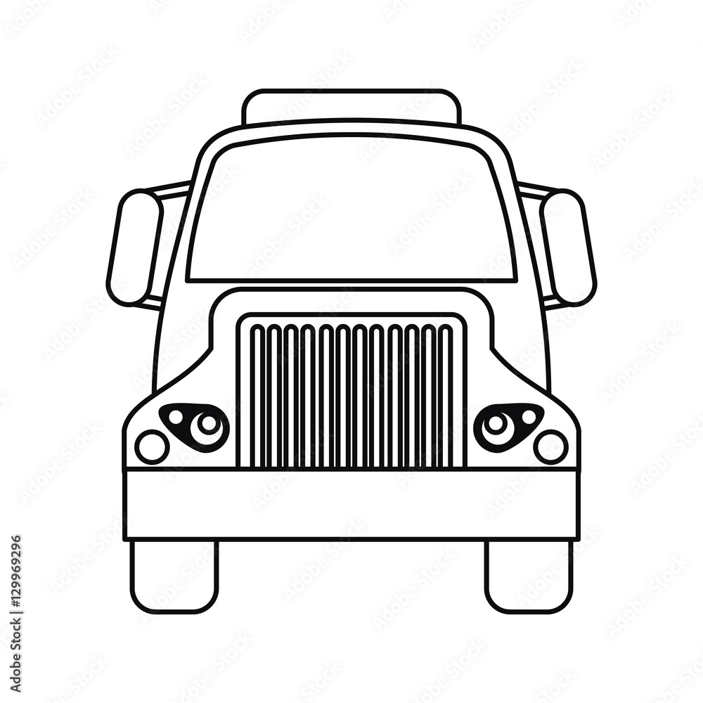 front truck transportation commercial vehicle outline vector ...
