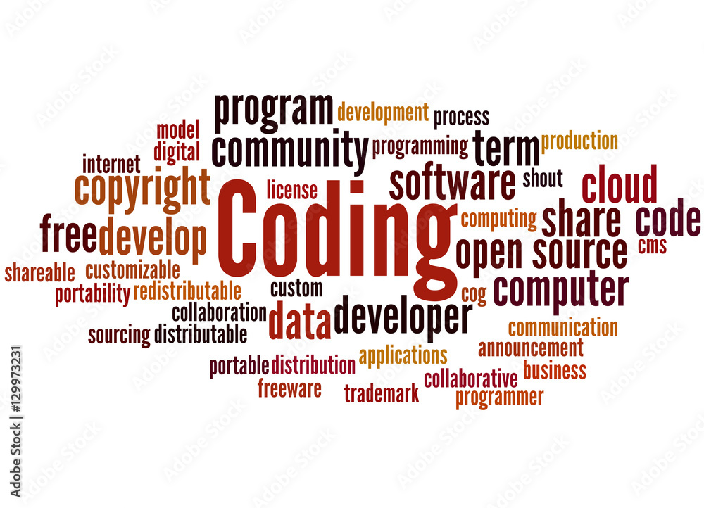 Coding, word cloud concept 9 Stock-Illustration | Adobe Stock