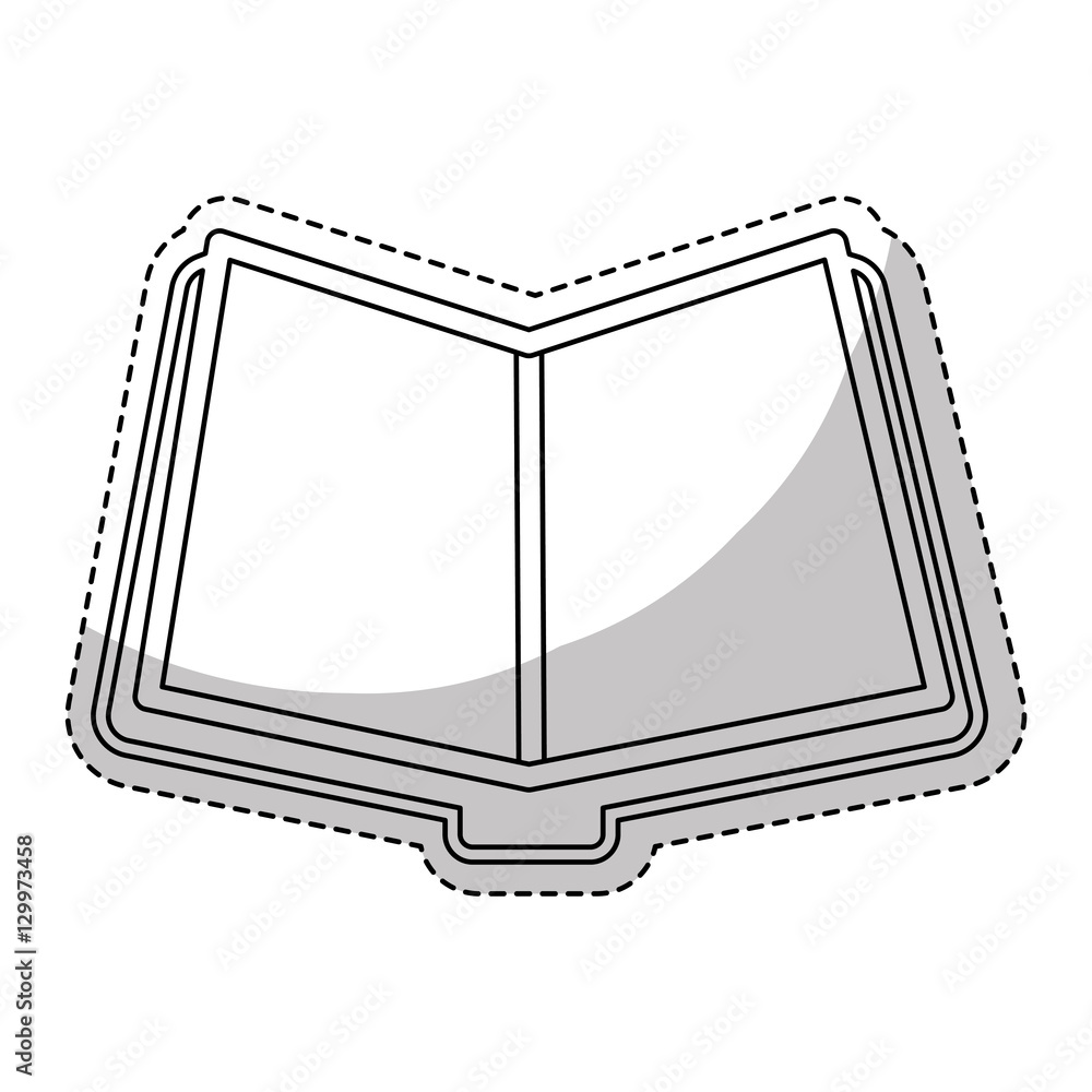 sticker of opened book icon over white background. vector illustration ...