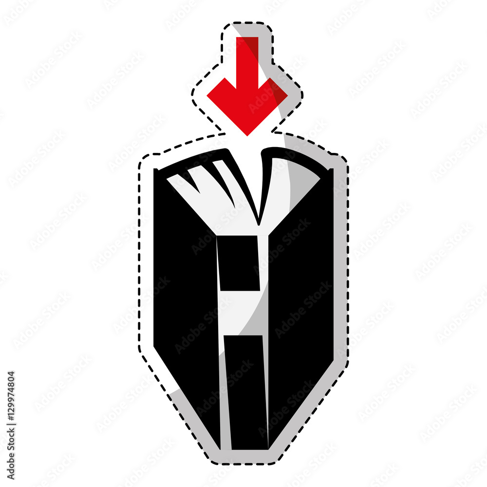 sticker of book with download arrow icon over white background ...