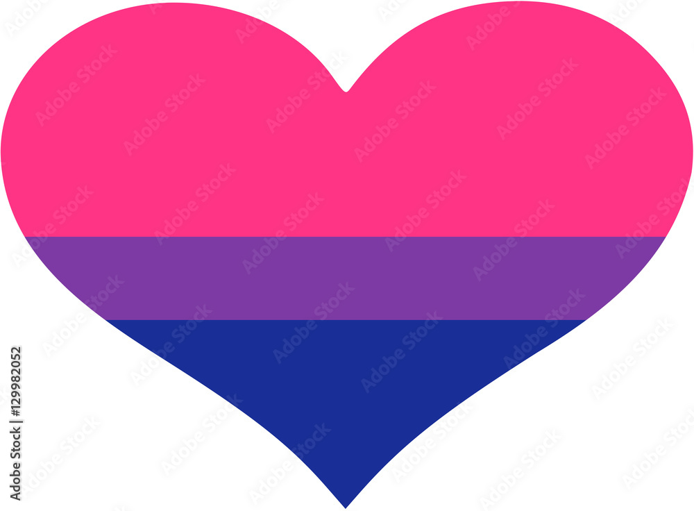 Heart with bisexual pride flag Stock Vector | Adobe Stock