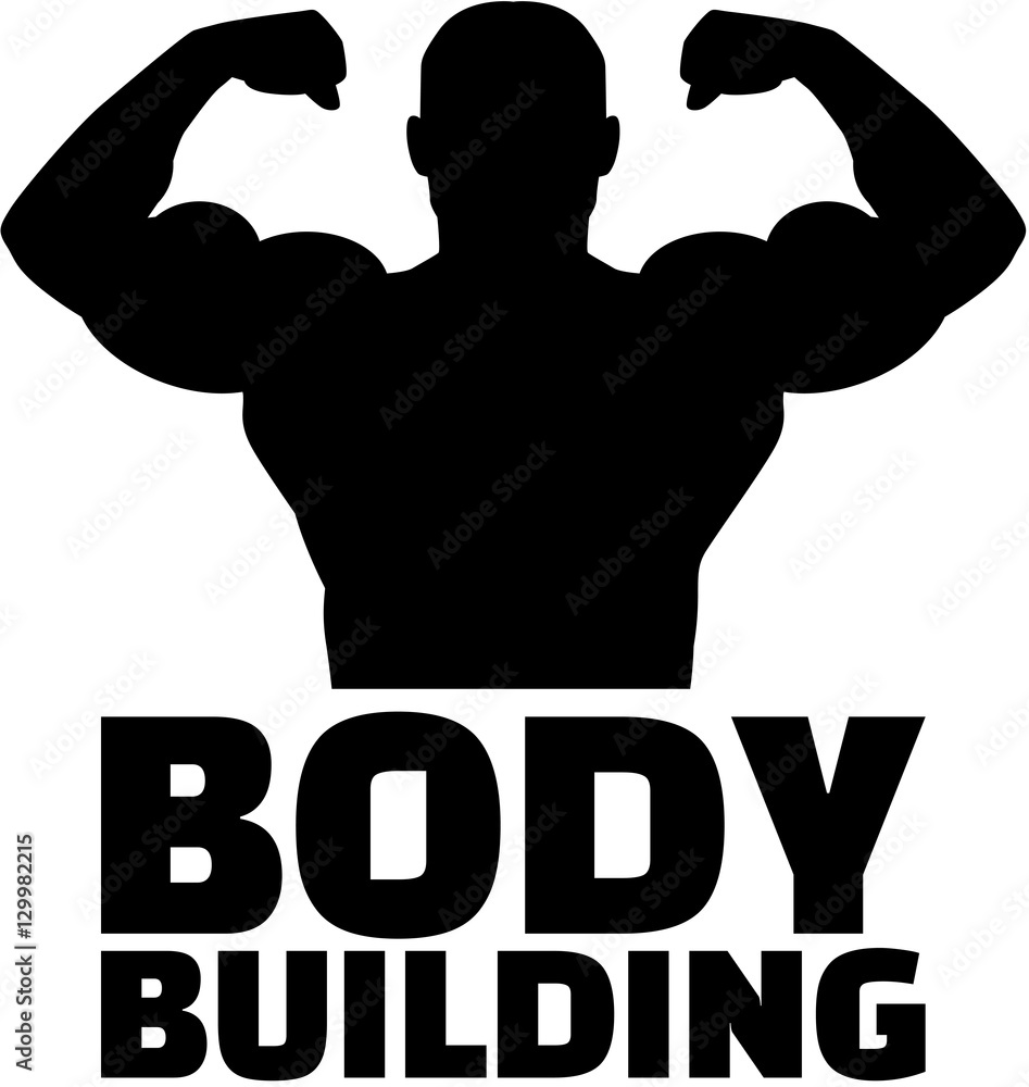 Bodybuilder Silhouette with word bodybuilding Stock Vector | Adobe Stock