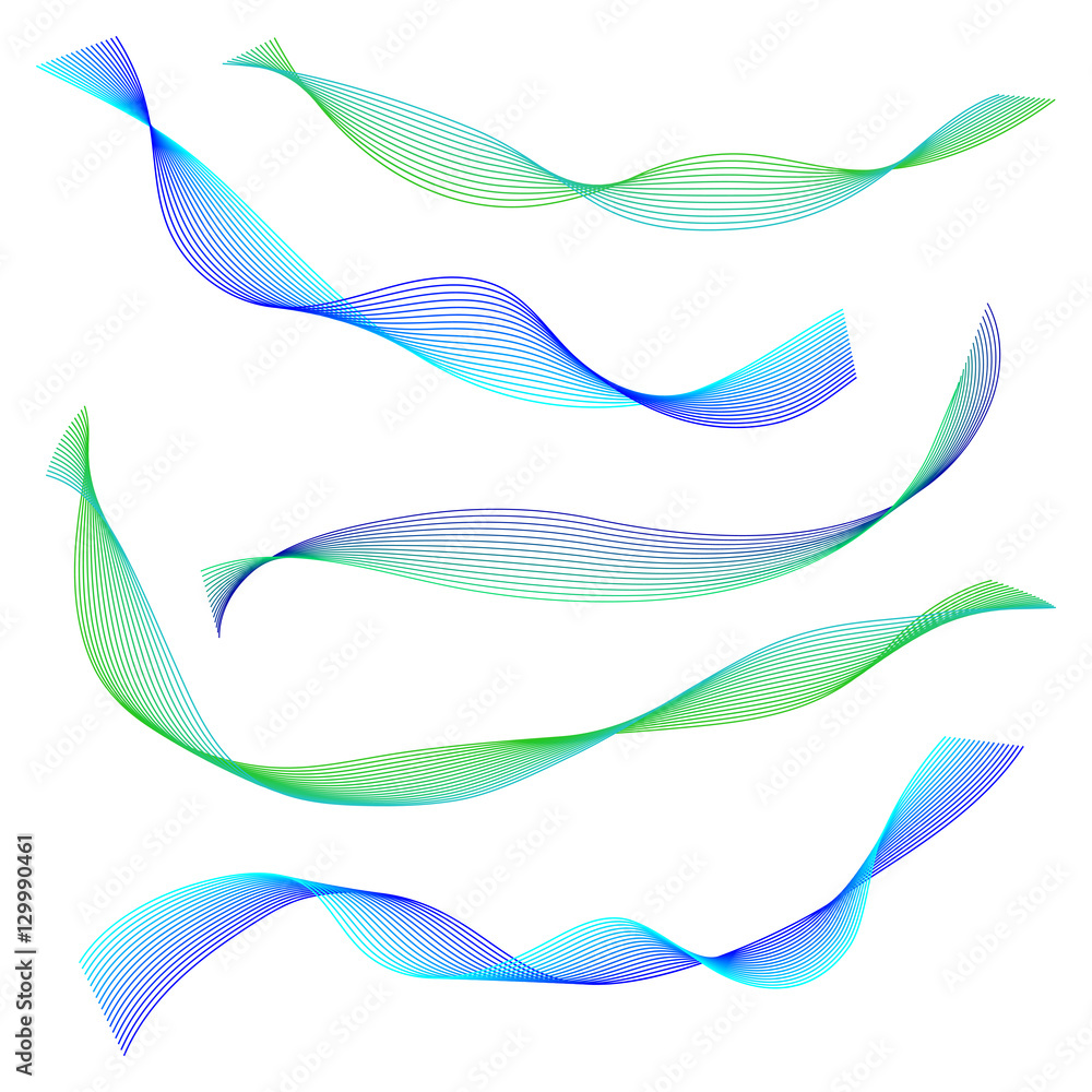 Vector set of abstract lines and waves. Stock Vector | Adobe Stock
