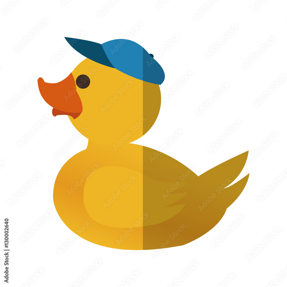 Toy duck cartoon icon. Childhood play cute and game theme. Isolated ...