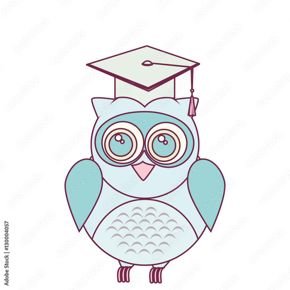 owl with hat graduation vector illustration design Stock Vector | Adobe ...