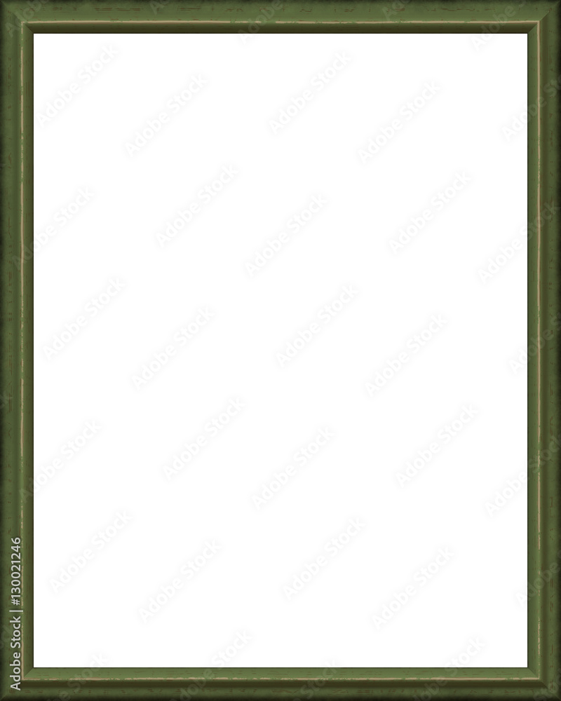 Simple green picture frame isolated on white background. Digital ...