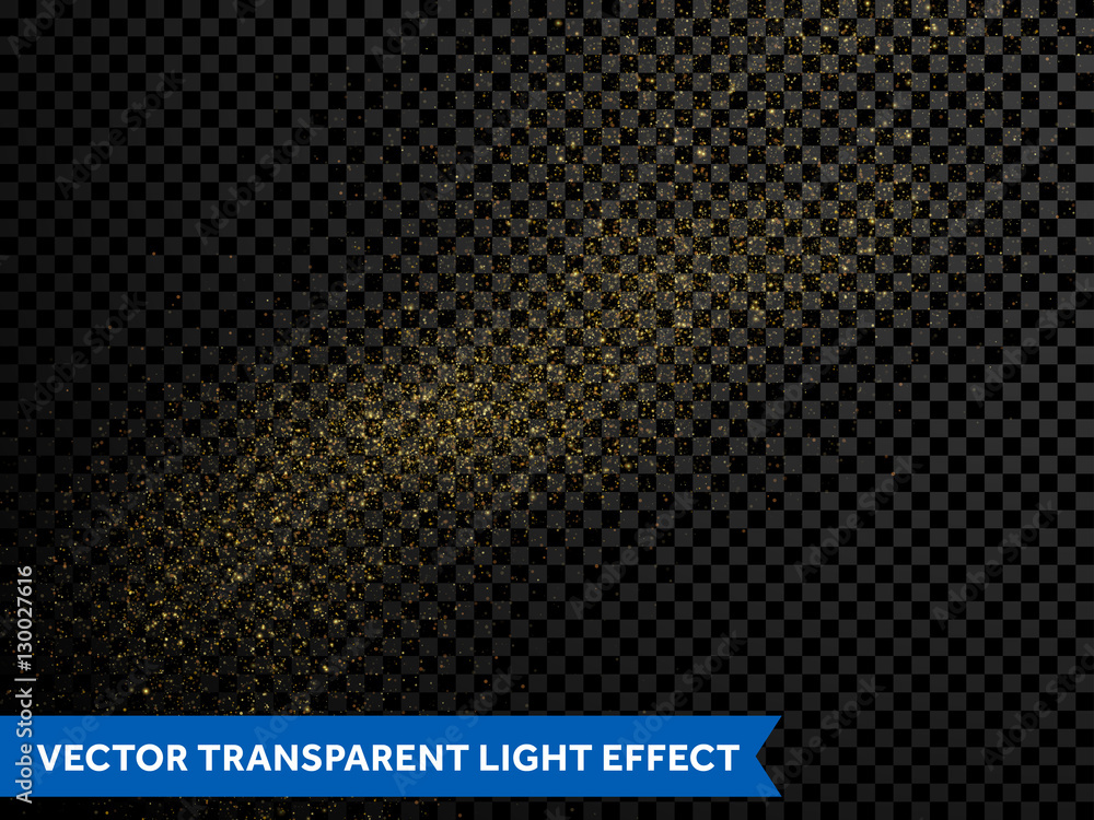 Sparkling gold glitter particles effect, golden glittering space star ...