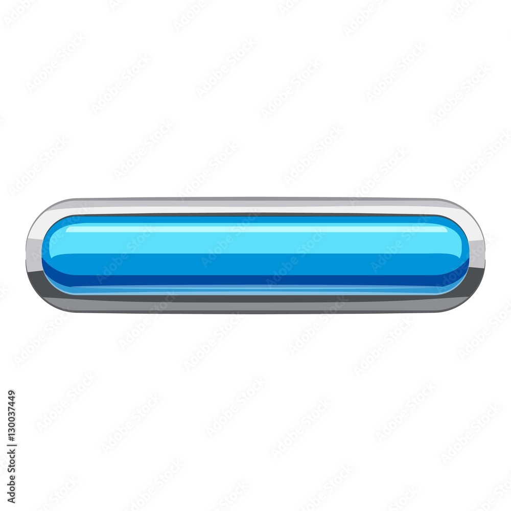 Sky blue rectangular button icon. Cartoon illustration of rectangular ...