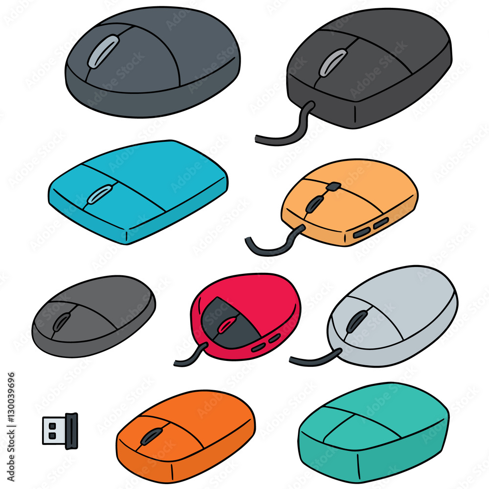 vector set of computer mouse vector de Stock | Adobe Stock