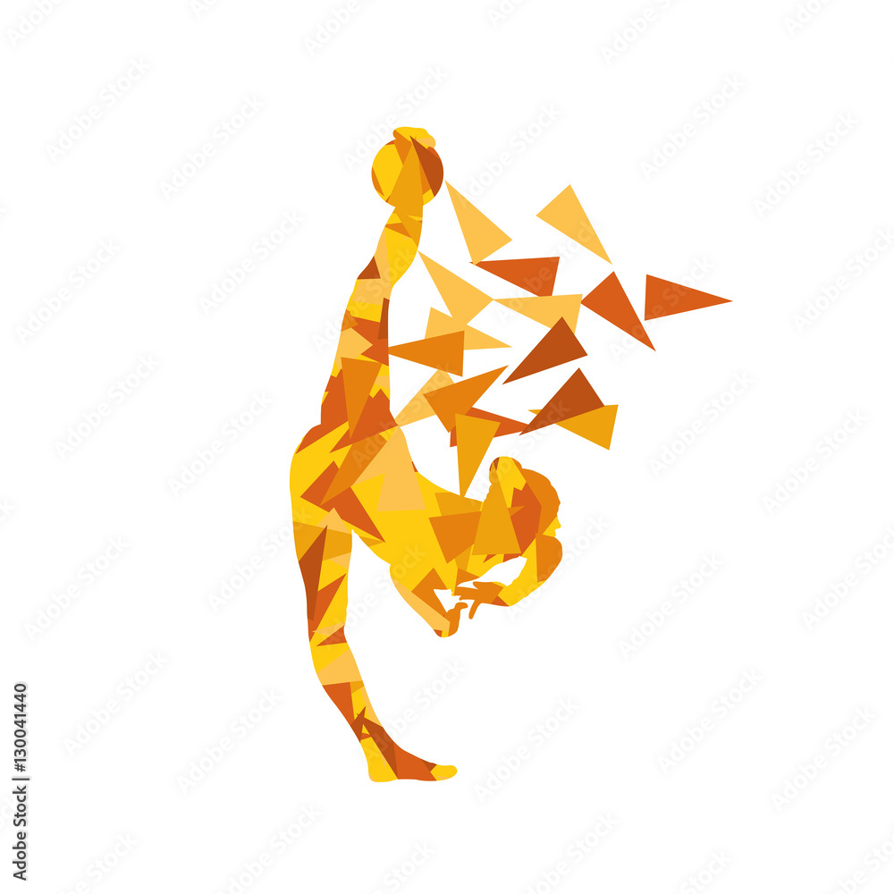 Gymnast with ball Art gymnastics abstract vector background illu Stock ...