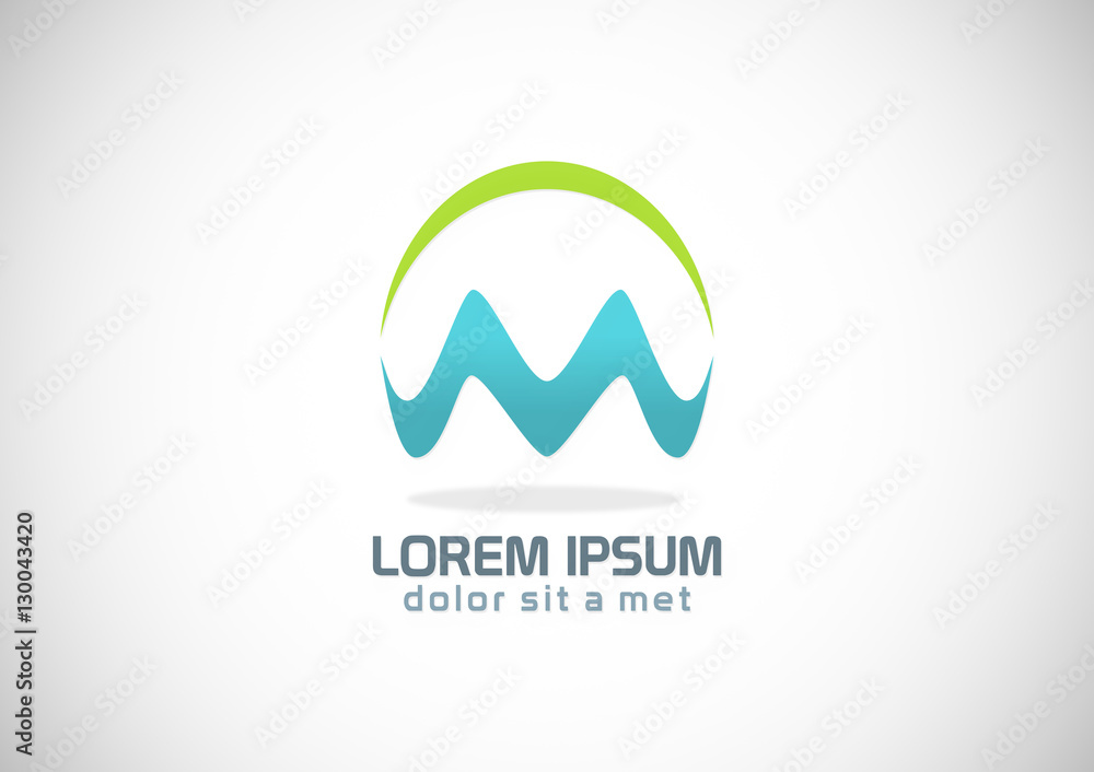 letter m wave business logo Stock Vector | Adobe Stock