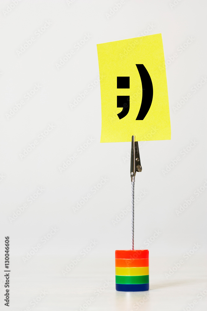 Wink Smiley face icon reminder note Stock Photo | Adobe Stock