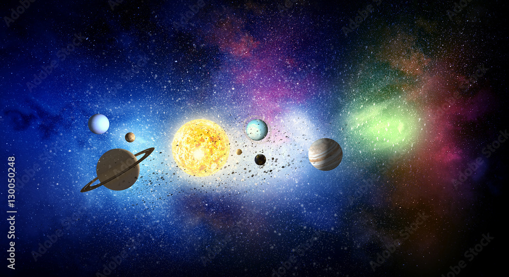 Solar system planets . Mixed media Stock Illustration | Adobe Stock