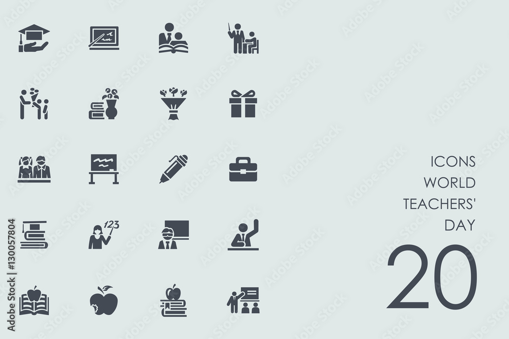 Set of world teachers' day icons Stock Vector | Adobe Stock