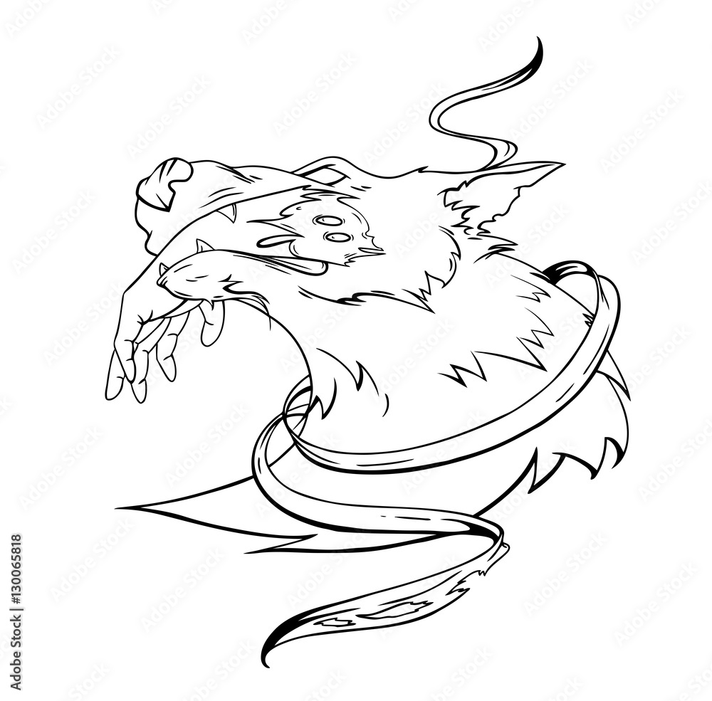 Wolf Fenrir bit off the hand Stock Illustration | Adobe Stock