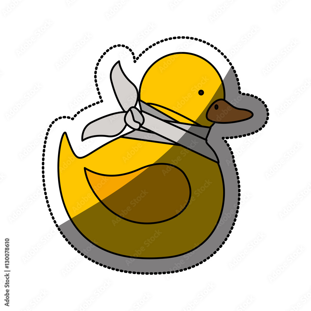 Toy duck damaged icon. Childhood play fun cartoon and game theme ...