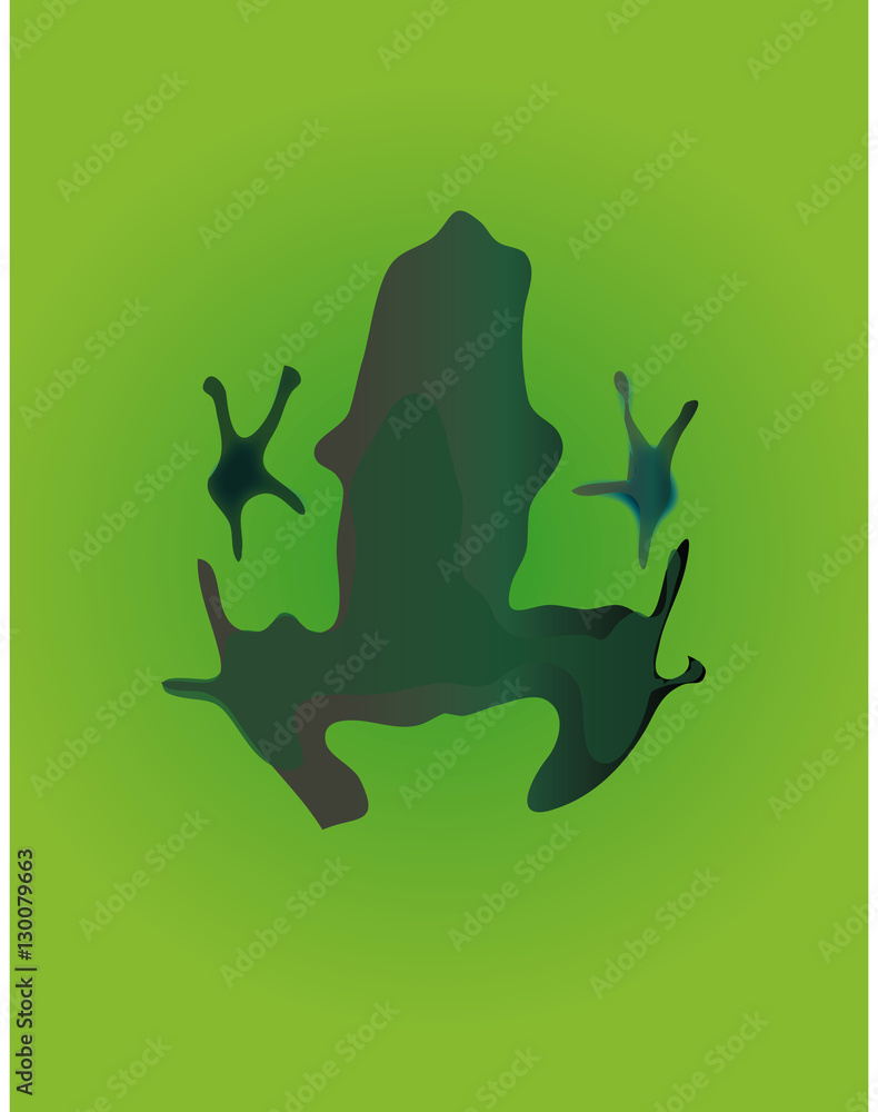 Frog shadow on green leaf Stock Vector | Adobe Stock