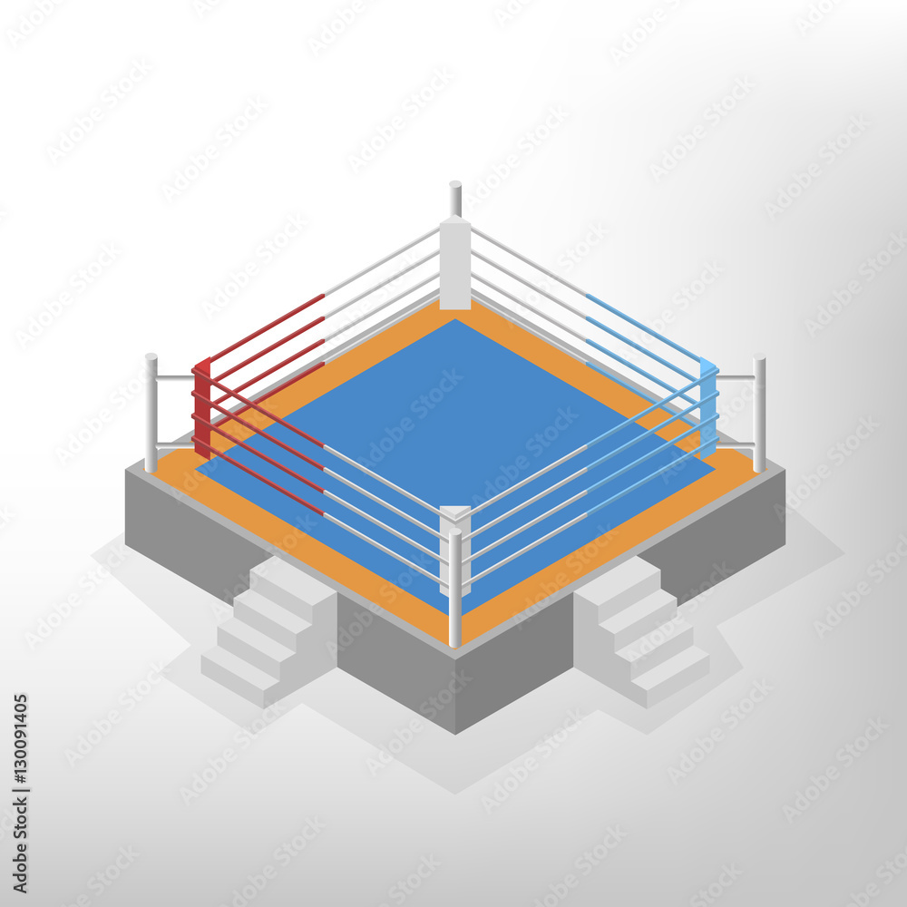 Boxing ring is an isometric, vector illustration. Stock Vector | Adobe ...