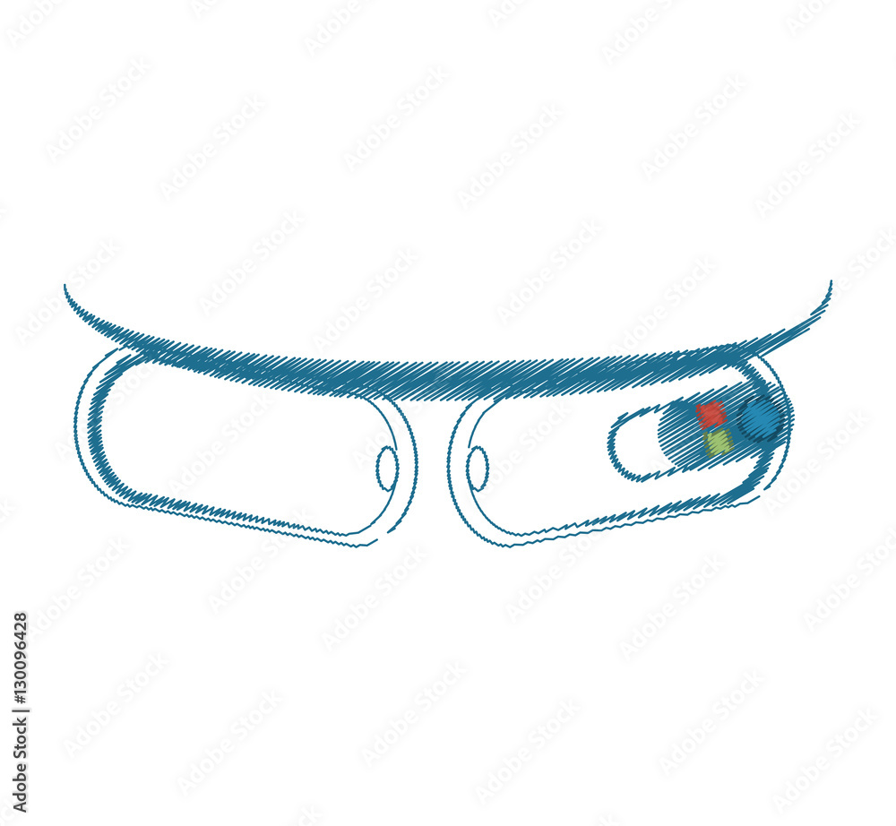 cartoon ar glasses virtual reality device technology vector ...