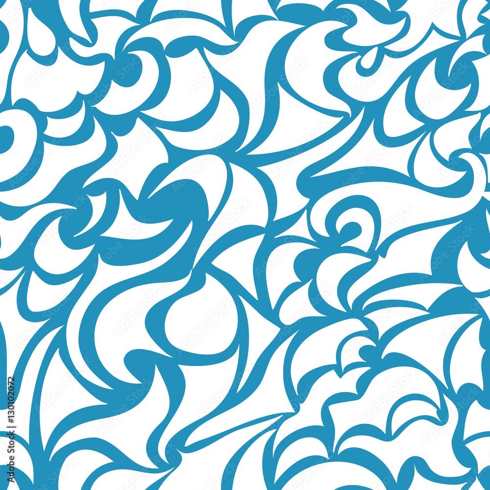 Winter frost wave seamless pattern. Vector blue, abstract background ...