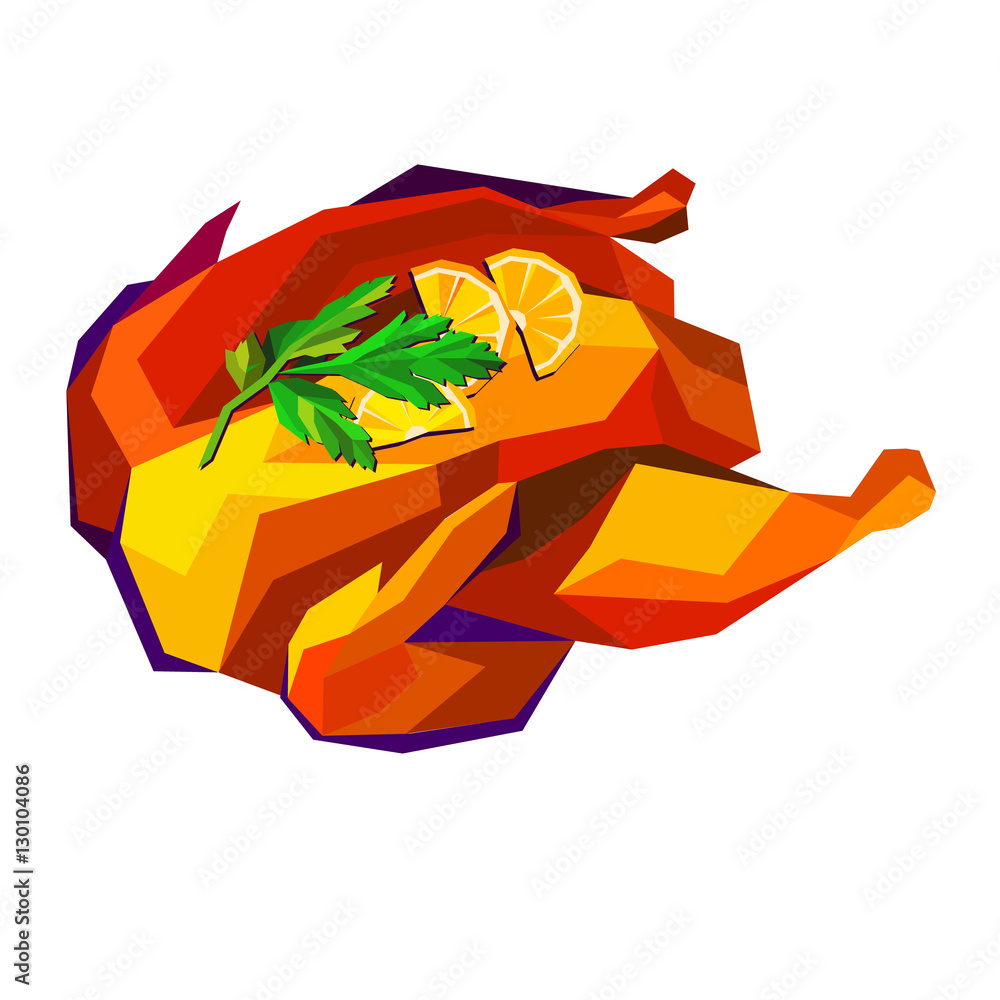 chicken, dinner, baked, fish, vector, seafood, sea Stock Vector | Adobe ...