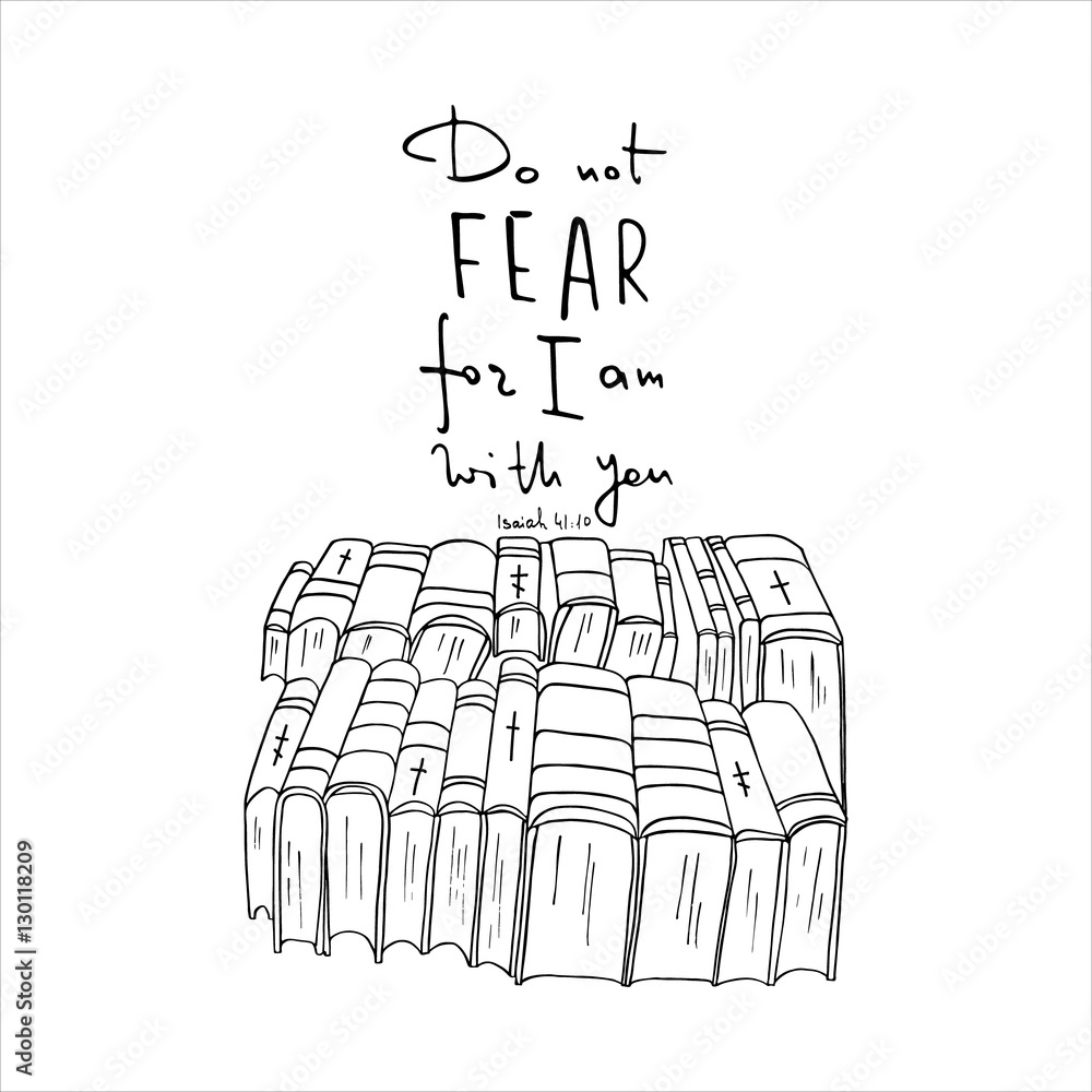 Do not fear . Books and Bible lettering. Brush calligraphy. .Hand ...
