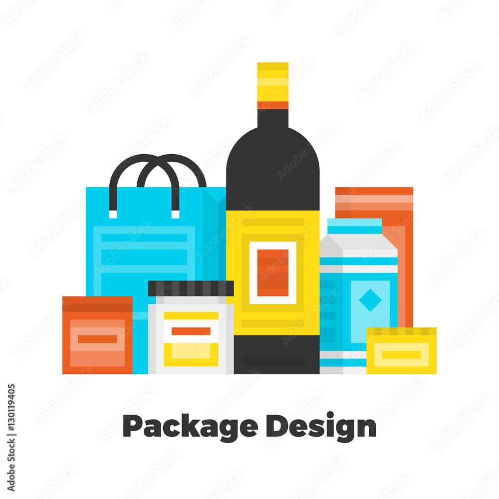 Package Design Flat Illustration. Stock Vector | Adobe Stock