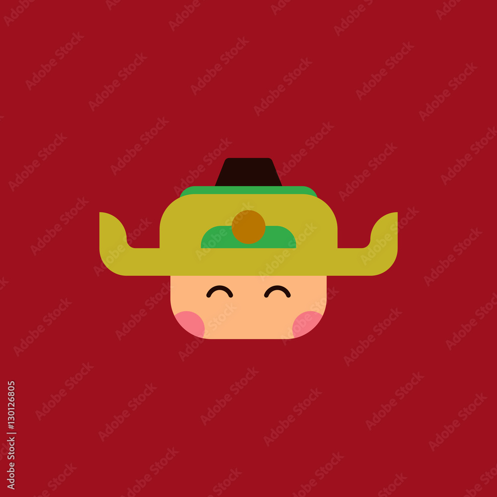 Chinese man Vector illustration of Chinese new year celebration in flat ...