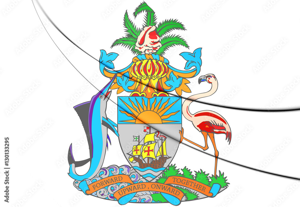 Bahamas Coat of Arms. 3D Illustration. Stock Illustration | Adobe Stock