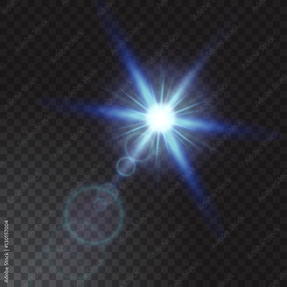 Realistic beam light on transparent background. Vector illustration ...