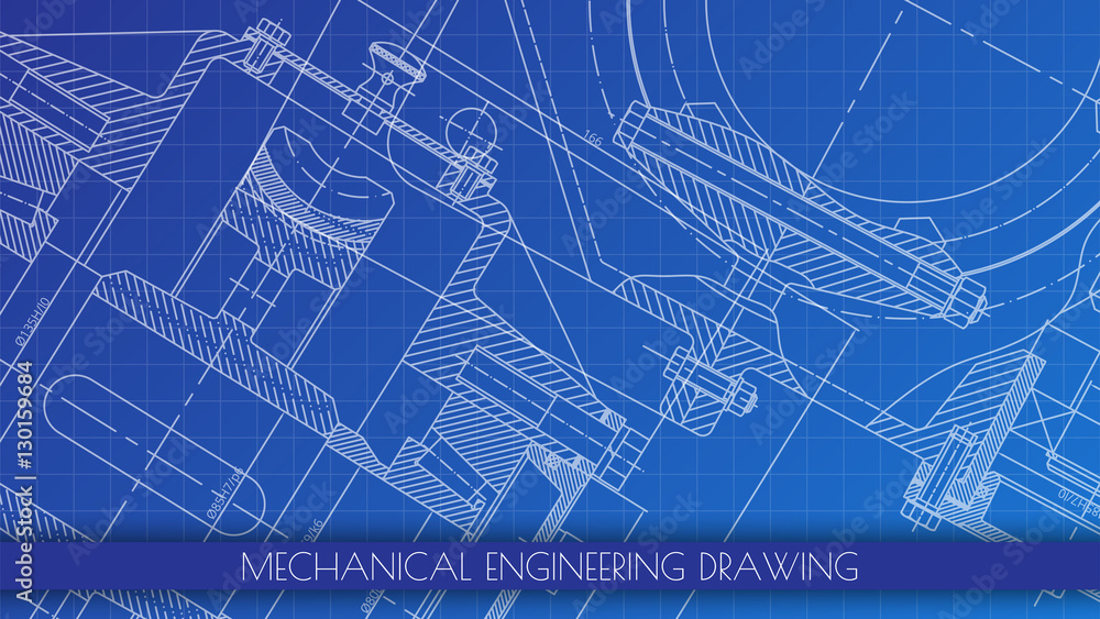 Mechanical Engineering drawing. Engineering Drawing Background. Stock ...