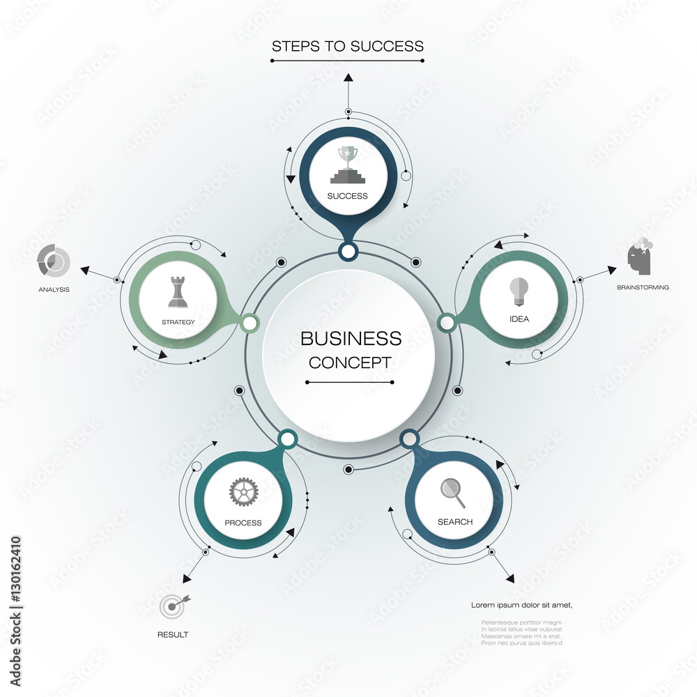 Vector infographics, 3D paper cycle diagram template, For data content ...
