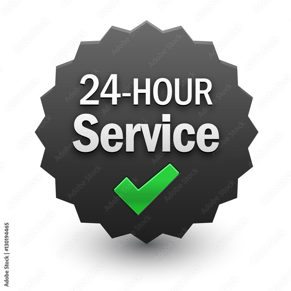 "24-HOUR SERVICE" Vector Star-shaped Stamp Stock Vector | Adobe Stock