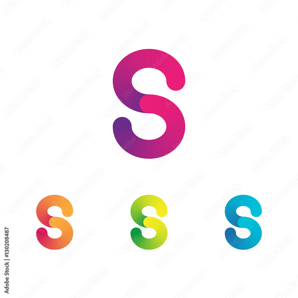 Letter S vector unusual bold rounded font. Gradient Stock Vector ...