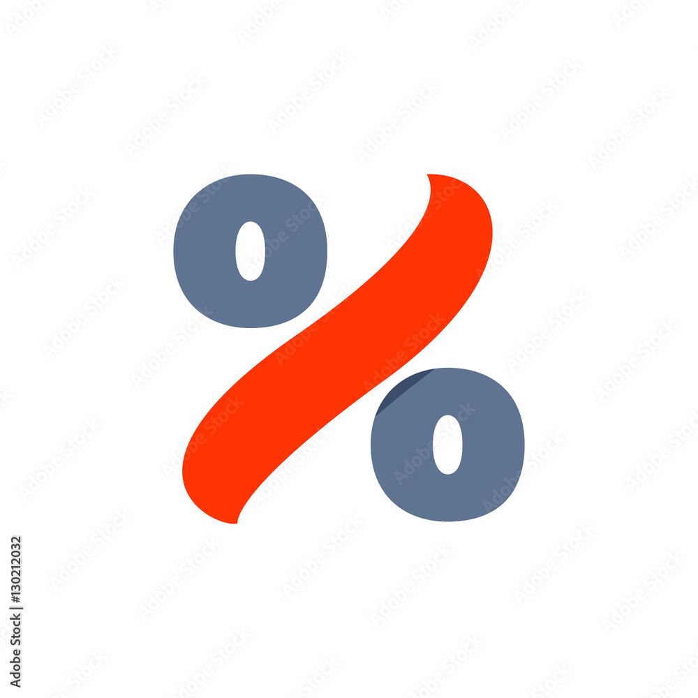 Percent mark logo with fast speed red flag line. Stock Vector | Adobe Stock
