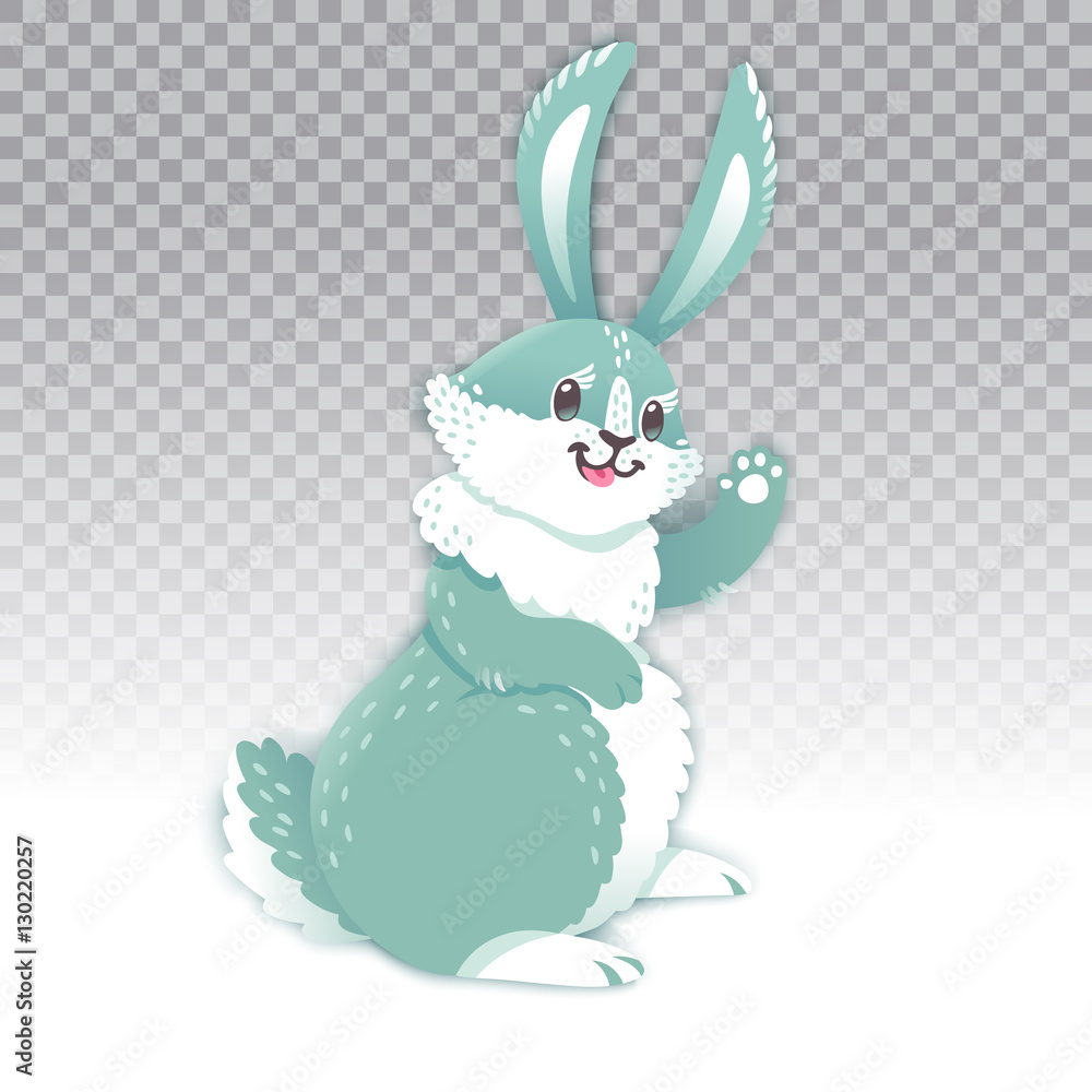 Cute rabbit cartoon waving hand. Vector illustration Stock Vector ...