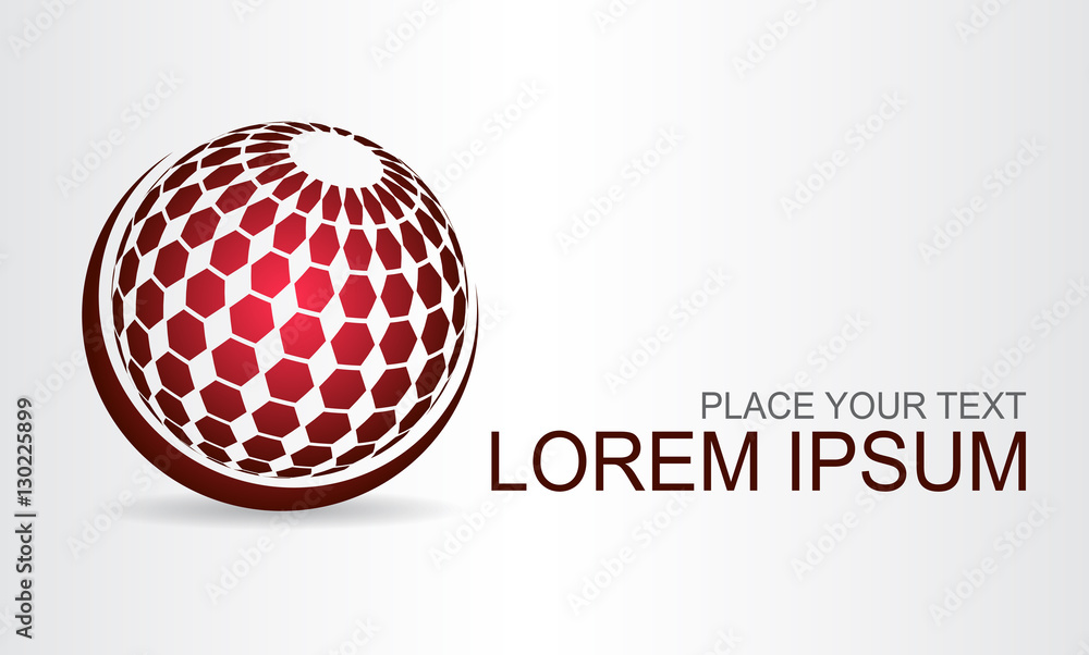 Logo of a stylized sphere with abstract shapes Stock Vector | Adobe Stock